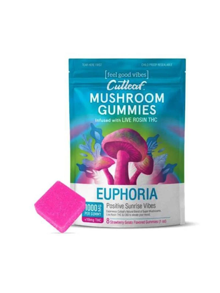 Sunrise Strawberry Gelato Cutleaf Euphoria Mushroom Gummies 1000mg ...
